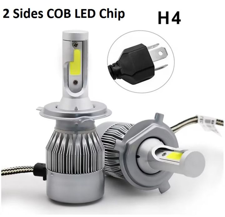 2 Pieces Top Quality Car Led Headlight Bulbs H4 Fittings | Daraz.pk