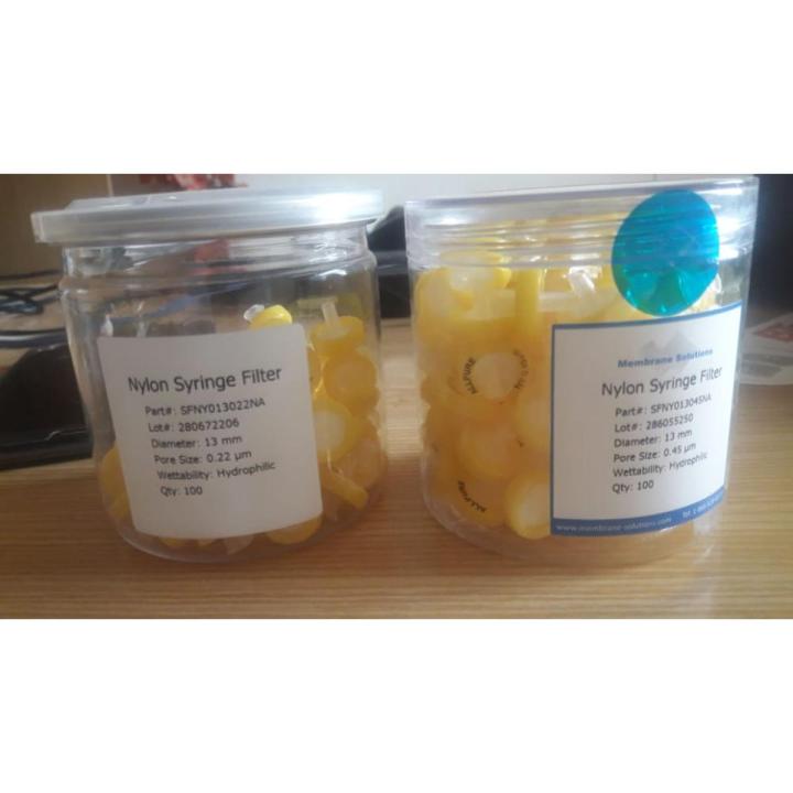 100pcs Scientific Disposable Lab Filter Membrane nylon 13mm 0.45um ...