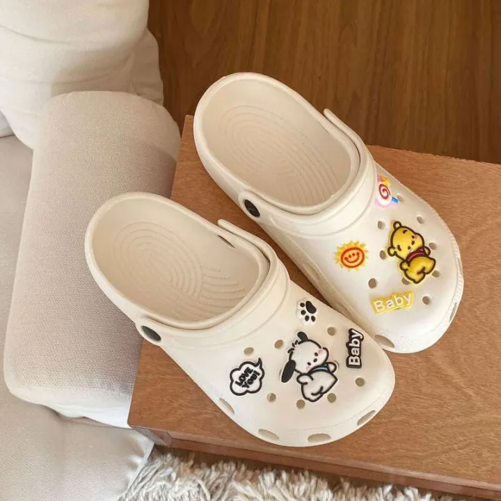 Cute EVA hole shoes women in summer with a sense of stepping on poop ...