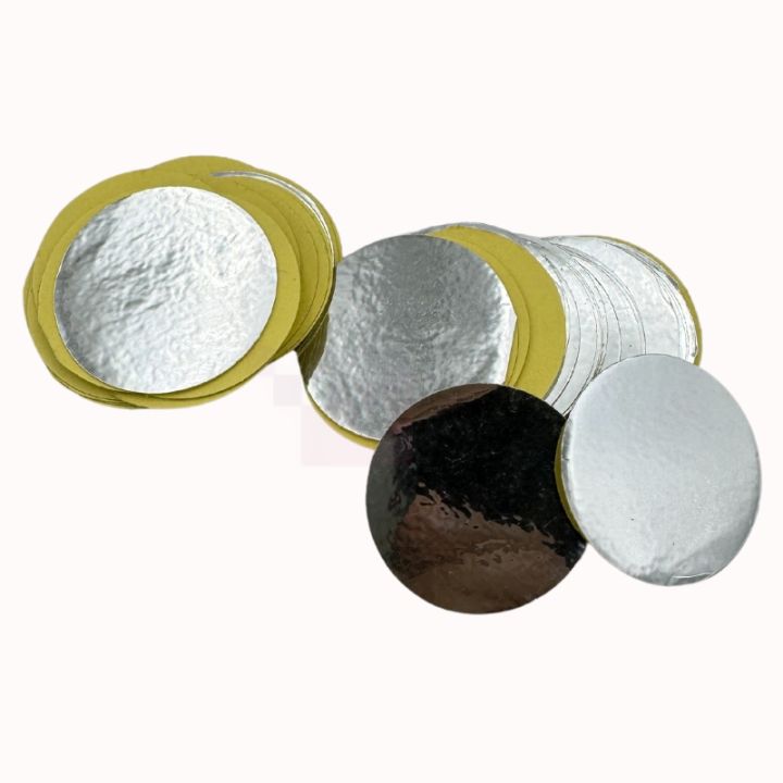 SILVER CIRCLE STICKERS - PACK OF 16 STICKERS - 1 INCH SIZE | Daraz.pk