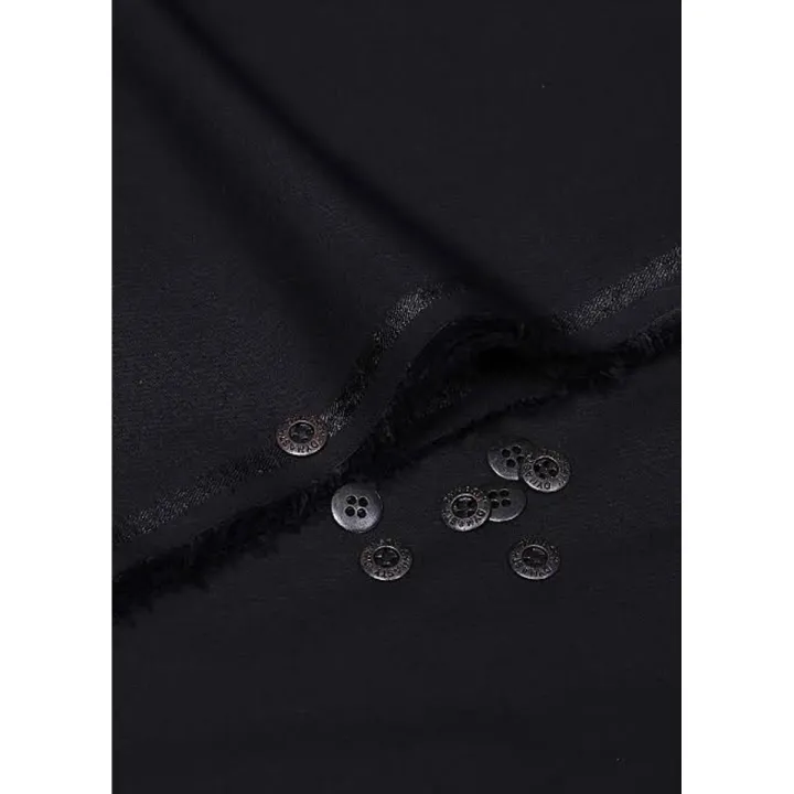 Pure Jet Black Suit Of Washing Wear Unstitched For Men (shalwarkameez ...