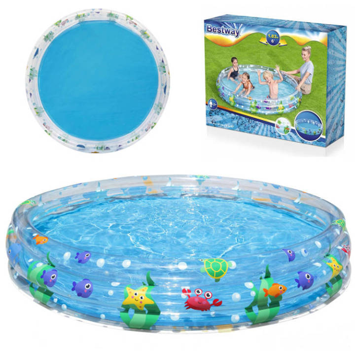Bestway 51005 | 3 Ring Inflatable | PVC Swimming Pool Collection for ...