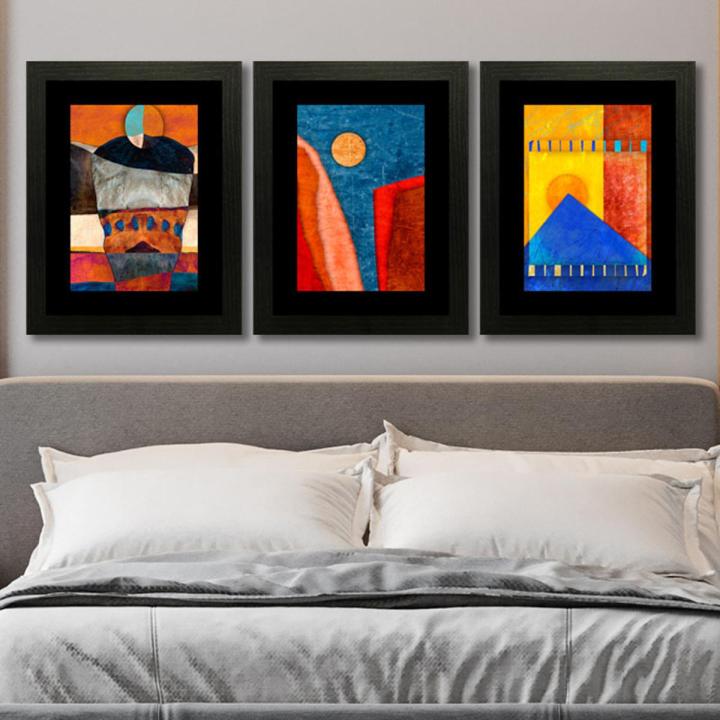 Set of 3 Sunset Themed Abstract Wall Art Frames, Collage Frames for ...