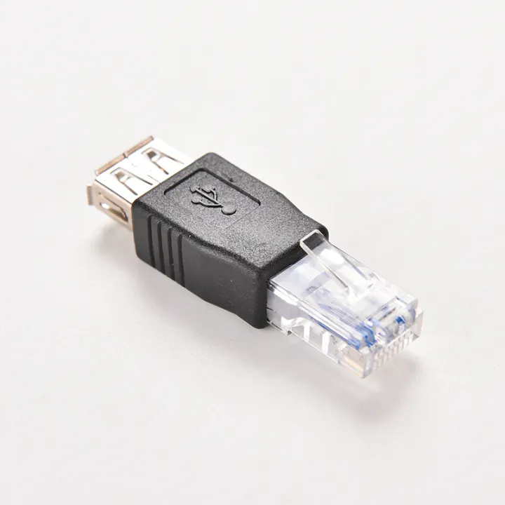 RJ45 Male to USB AF A Female Adapter Socket LAN Network Ethernet Router ...