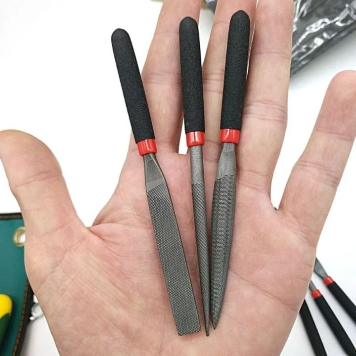 Set Hand Tool Small Steel Files Carpentry Tools Woodworking Needle Flat ...