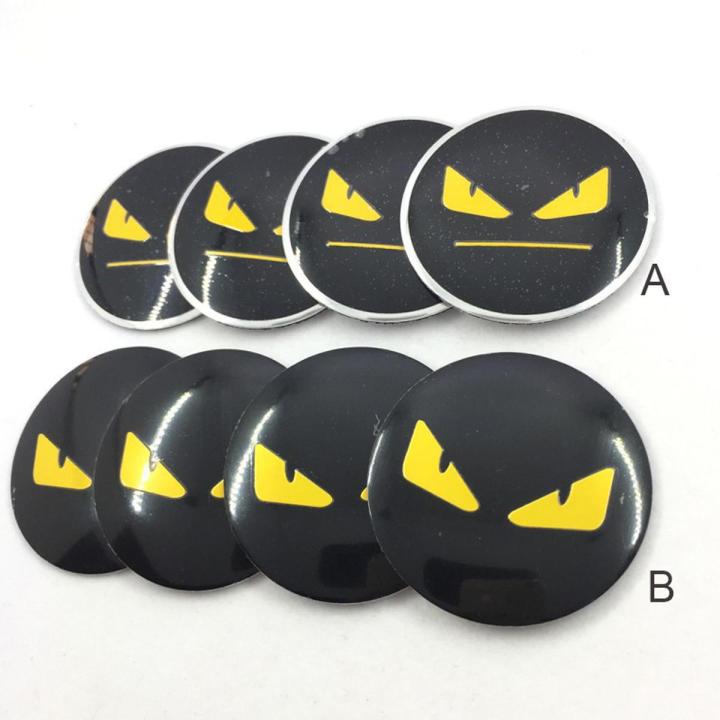 4Pieces 56mm Monster Yellow Eyes Wheel Hub Center Caps Emblem Ba（model ...