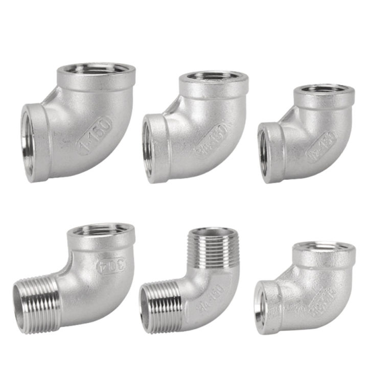 304 Stainless Steel 90 Degree Elbow Dn6 DN8 DN10 DN15 DN20 DN25 DN32 1/2 BSPT For Connect Pipes ...