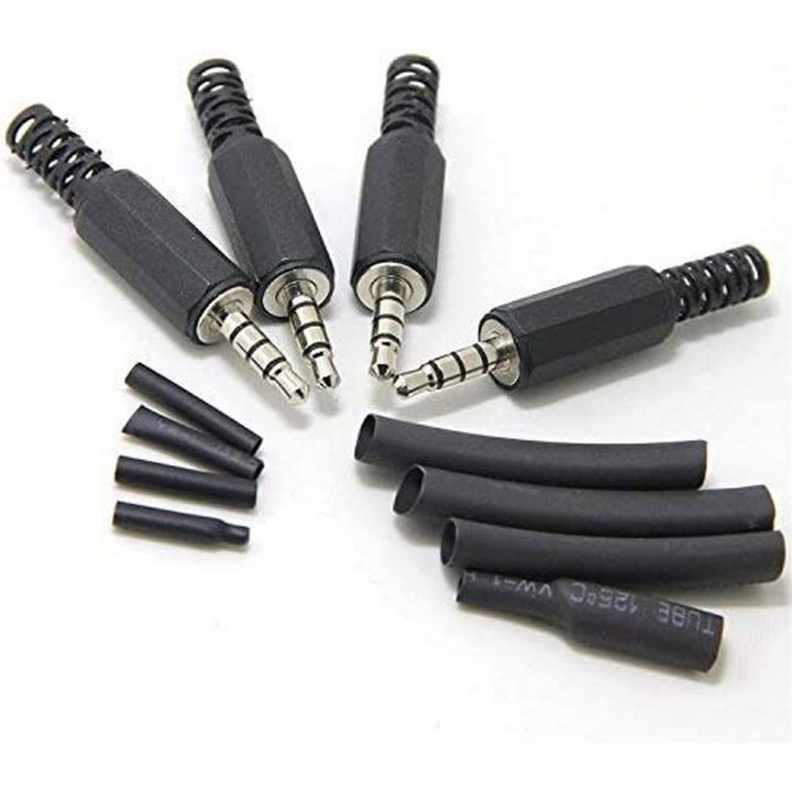 Ancable Replacement 4-Pack TRRS Male Plug 4 Pole 1/8" 3.5mm Solder Type ...