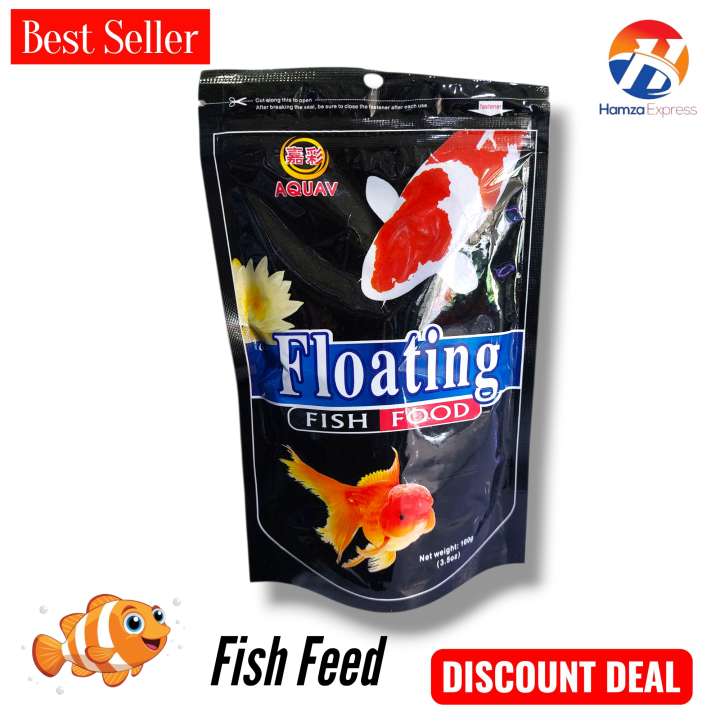 Aquav Floating Fish Food For Gold Fish & Koi Fish 100 Grams Pack BY ...