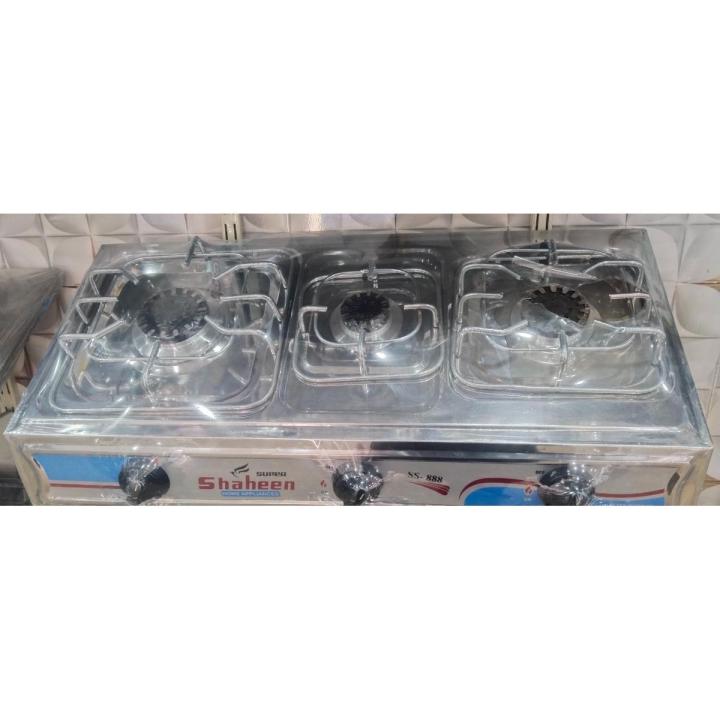 Gas Stove 3 Burner Stainless Steel Body | Daraz.pk