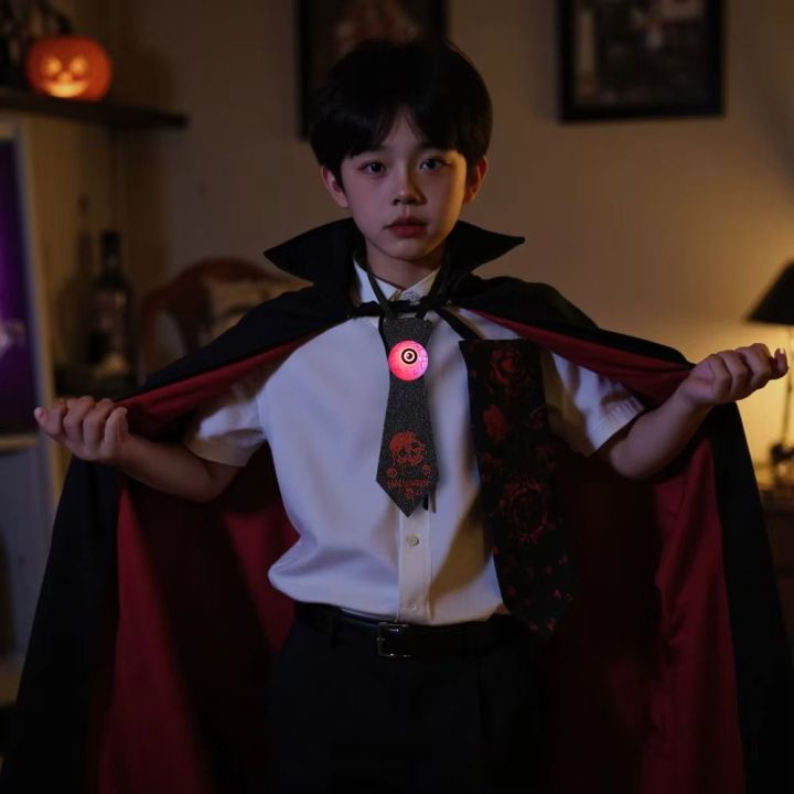 Scary Spooky Halloween Light Up Eyeball Tie Haunted Adjustable Straps ...