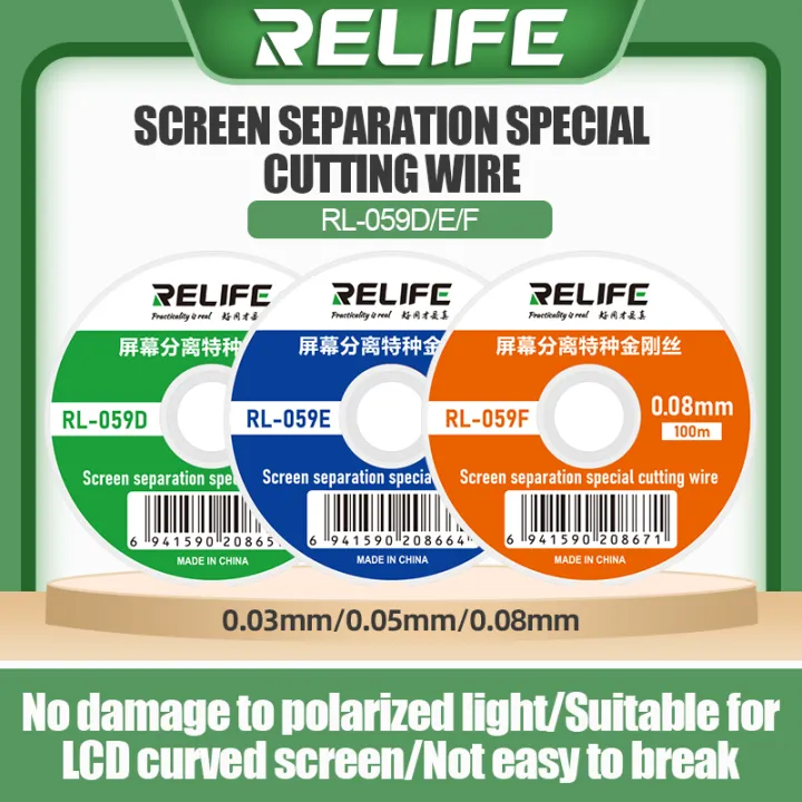 Relife Rl-059d/e/f Cutting Wire For Mobile Phone Lcd Oled Screen ...