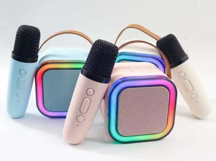 K12 Wireless Mic With Speaker Light Karaoke Mic - Single / Double RGB ...