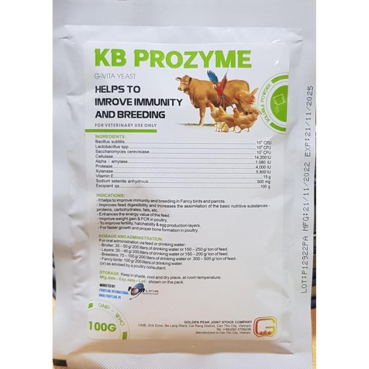 KB Prozyme Improve Immunity And Breeding 100 Grm Packet for all Birds ...
