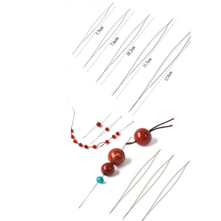 5pcs Beading Needles Pins Open Curved Needles DIY Beads Bracelet ...