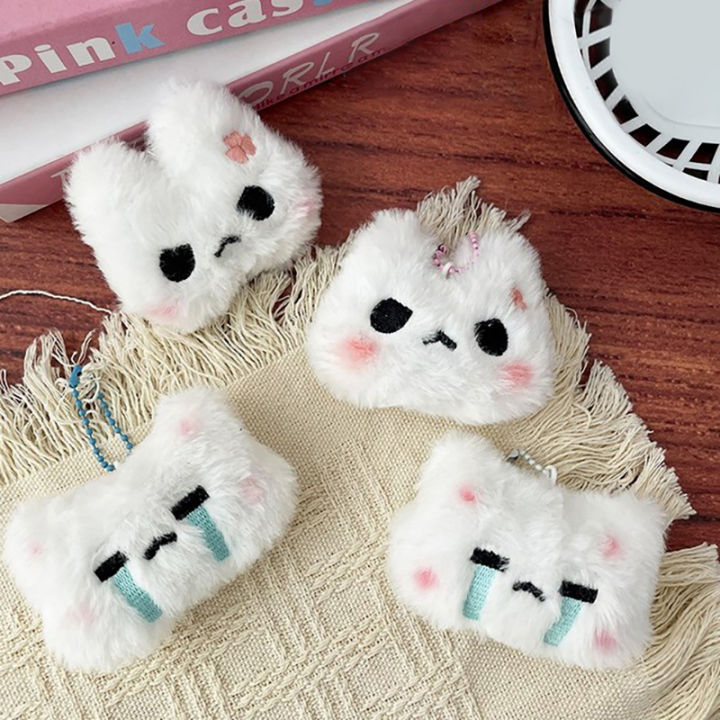 Plush Stuffed Rabbit Plush Keychain Squeak Crying Bunny Cartoon Rabbit ...