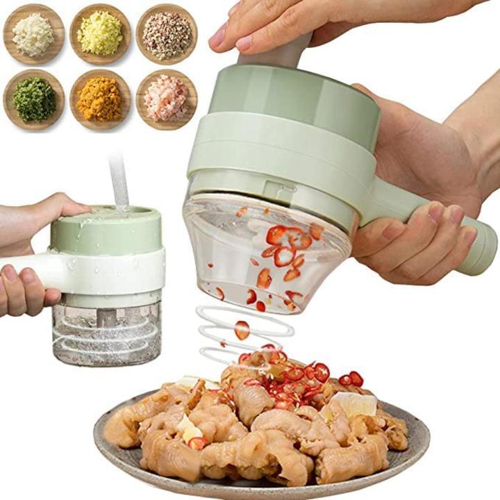 4 in 1 Electric Handheld Cooking Hammer Vegetable Cutter Set Food ...
