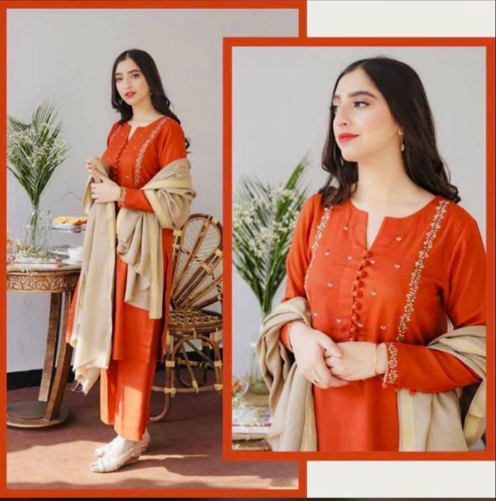 Winter Ladies Collection 3Pcs Unstitched Traditional Collection | Daraz.pk