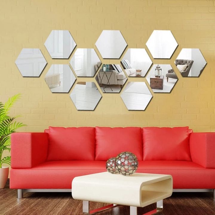 Imported Acrylic Hexagon wall decor Mirrors 3D wall mirrors 4x4 inches per hexagon (1 TO 60 ...