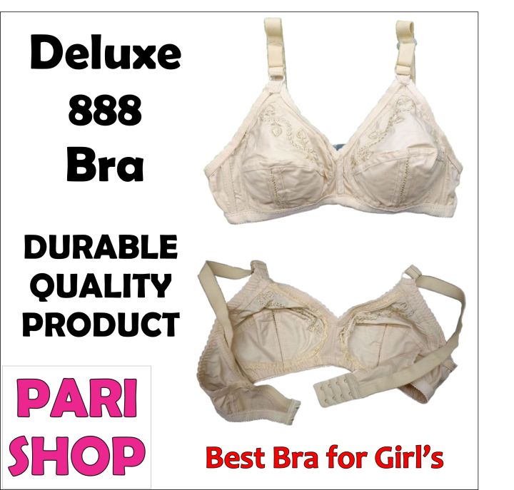 PARI SHOP - 888 Deluxe Cotton Bra for Women - Full Non-Padded Cup Shape ...