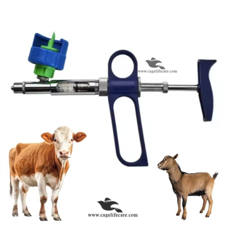 Vaccination Gun Adjustable Veterinary Syringe – Injector for Animals ...