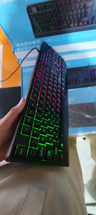 GAMING RGB WIRED KEYBOARD ERGONOMIC High Quality Soft Button Light ...