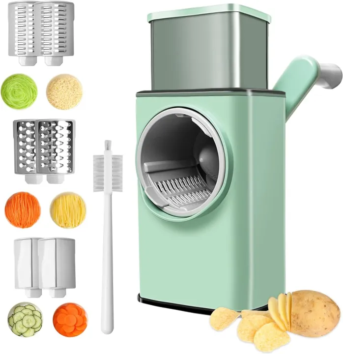 3-in-1 Rotating Vegetables Cutter Chopper, Manual Vegetable Chopper ...