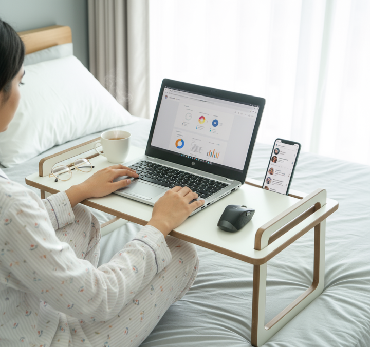 Openwood Built-in Laptop Table XL Portable Laptop Table for Bed | Daraz.pk