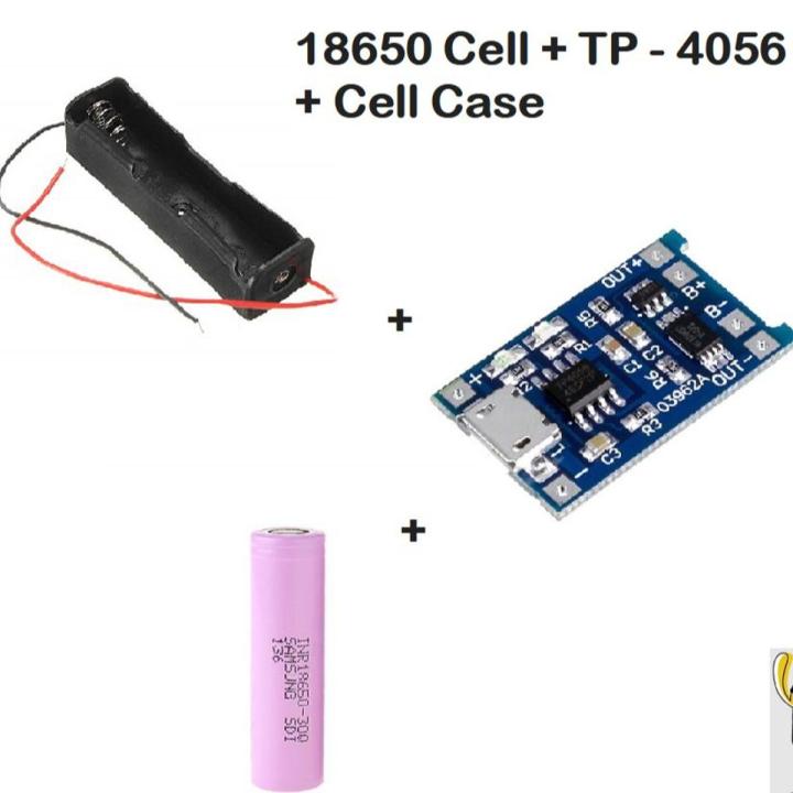 18650 Lithium Battery + TP4056 Dual Protection Module + 1 Cell Holder ...