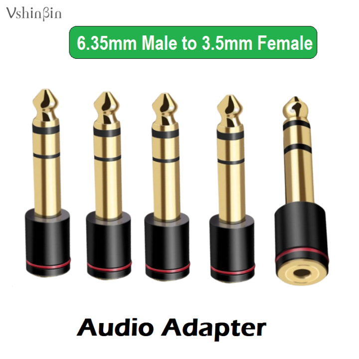 1/4 Inch TRS 6.35mm Male to 3.5mm Female Headphone Audio Adapter ...