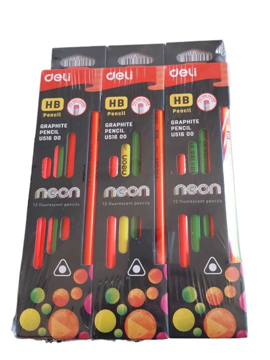 Lead Pencils Deli Neon Pencils, Pack Of 12 pencils | Daraz.pk