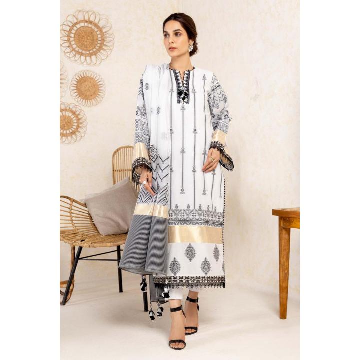 Alkaram Studio Unstitched 4 Pc Embroidered Kanjivaram Woven Suit With ...