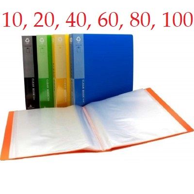 Pocket File (FC) 10, 20, 30, 40, 60, 80, 100 Pockets| Clear Book Pocket ...