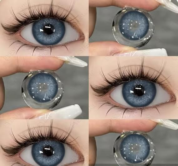 Mystic Blue Color lens Eye Contact Lenses With Container + free water ...