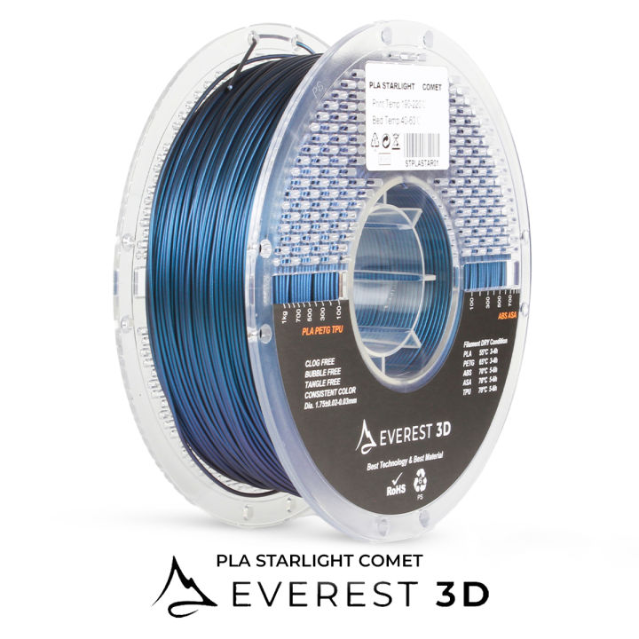 Everest 3d Starlight PLA Filament – Iridescent Sparkle Finish – Mercury ...