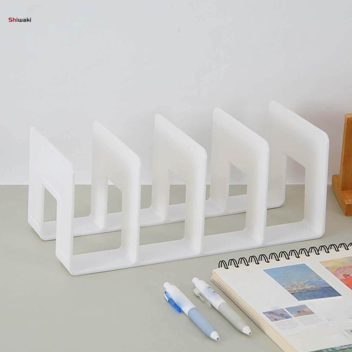 Acrylic Bookends Bookshelf Dividers Bags Display Rack Four Frames Book ...