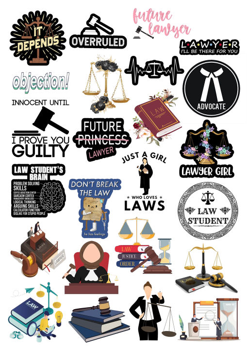 Pack of 24 Lawyer Stickers for Girls Sticker For Boys-Advocate Sticker ...