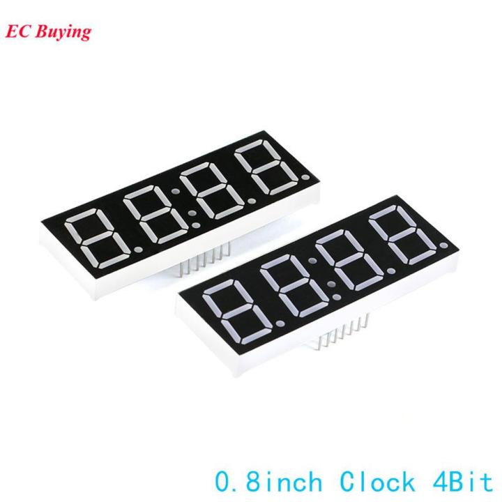 2Pcs 0.8 Inch 4Bit 7 Segment Display Clock Digital Tube Common Cathode ...