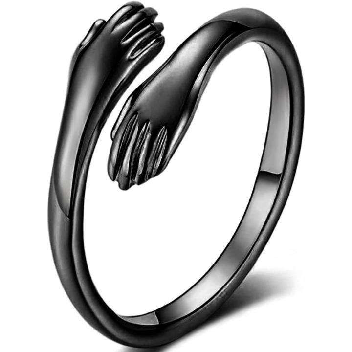 Loving Couple Hug Rings - Adjustable Retro Hug Style Rings for Men and ...