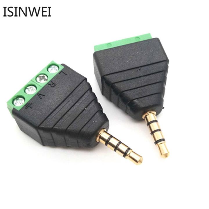 3.5mm Jack Headphone Plug Four-node Male Stereo Solderless Connector ...