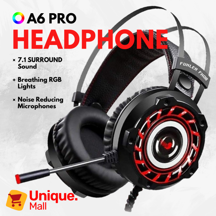 Best A6 PRO Gaming Headphones RGB with Mic for PC, Pubg Mobile, PS4 ...
