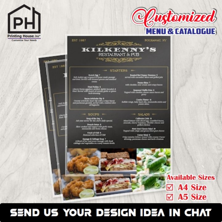 Customize Menu Catalogue (Laminated) - Pack of 04 - For Business ...