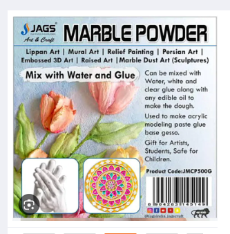 Extra Fine Marble Powder 1500 Mesh Pure White for Art & Crafts (Pack of ...