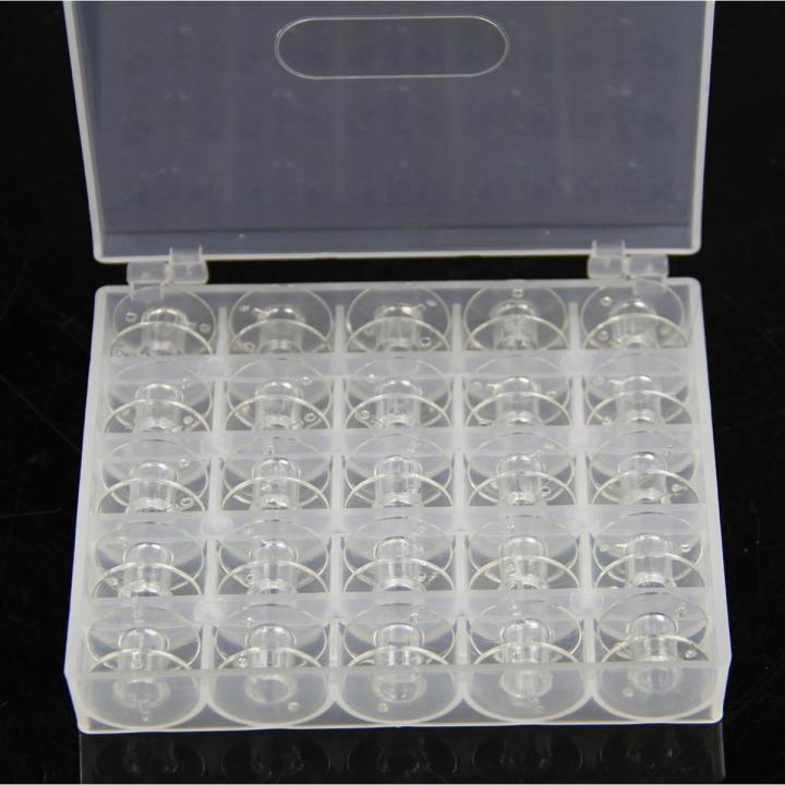 bobbin holder case-25pcs Plastic Empty Bobbins Case For Brother Janome ...