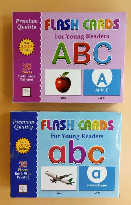 Pack of 2, Learning Flash Cards For Kids / For Young Readers – ABC AND ...