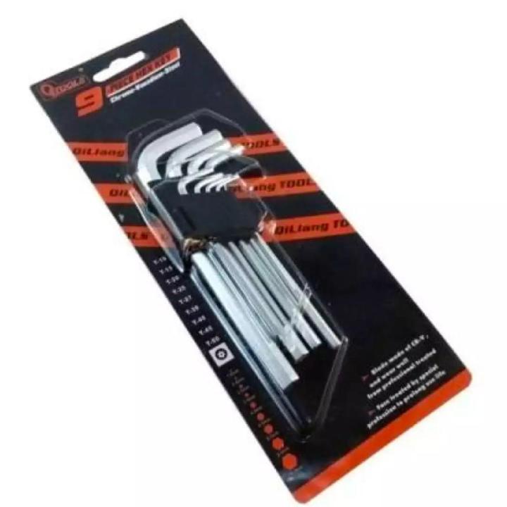(L-Keys) - 9 pieces Hex Key - Silver | Daraz.pk