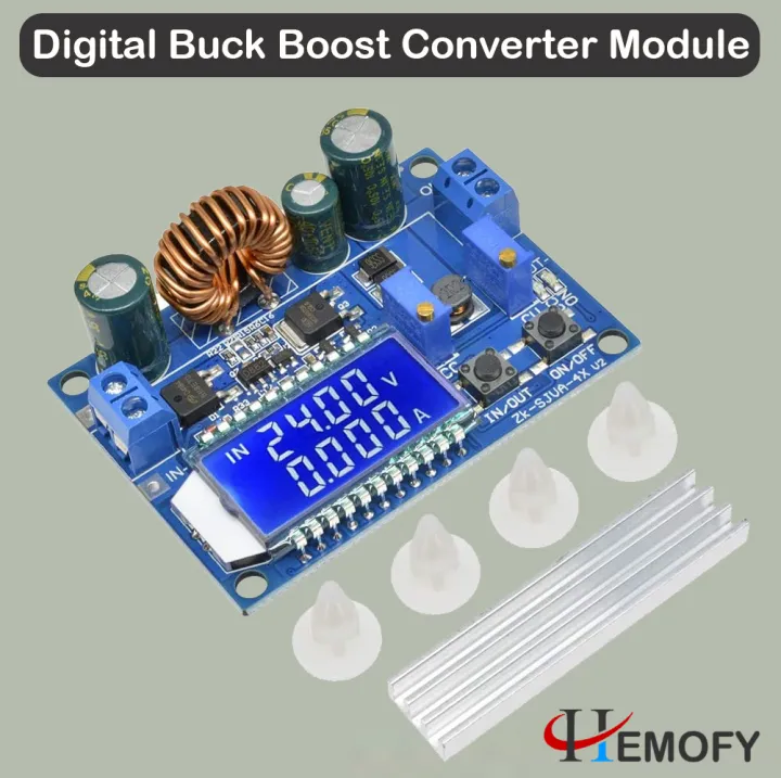 35W 4A DC 5.5-30V to 0.5-30V Digital LCD Display Buck Boost Converter ...