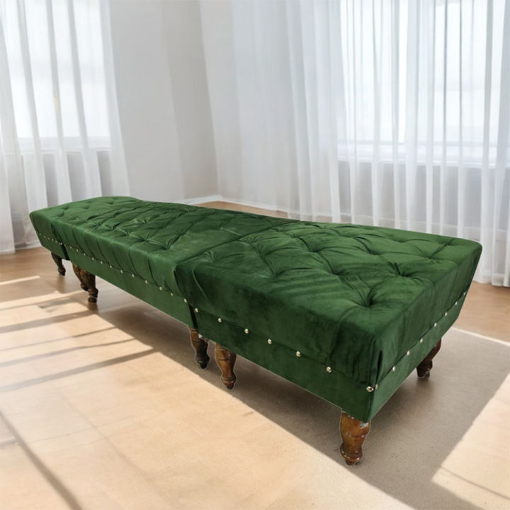 Sofa 4 Seater Puffy Sets Fabric maroon Valvid customize (Size 2 unit ...