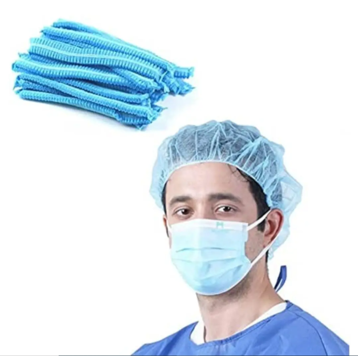 Disposable Head Caps 100 Pcs Hair Head Cover Net Non-Woven, Nurse, Food ...