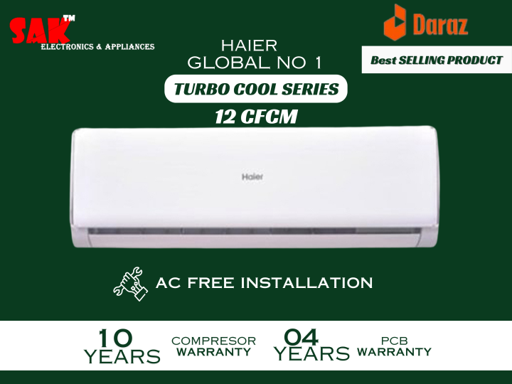 Haier (Turbo Cool Series) 1 Ton-Turbo Cooling - Wide Voltage- Full BTU ...